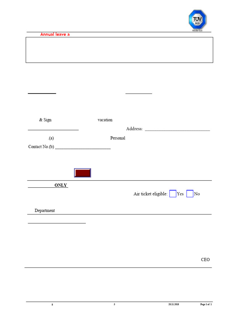 Leave application new form R3.28 - may-20 | PDF | Government