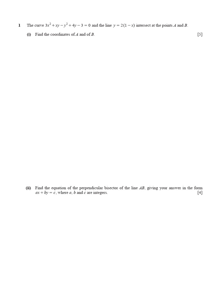 Straight Line Graphs 0606 Worksheet 2 | PDF | Perpendicular | Line ...