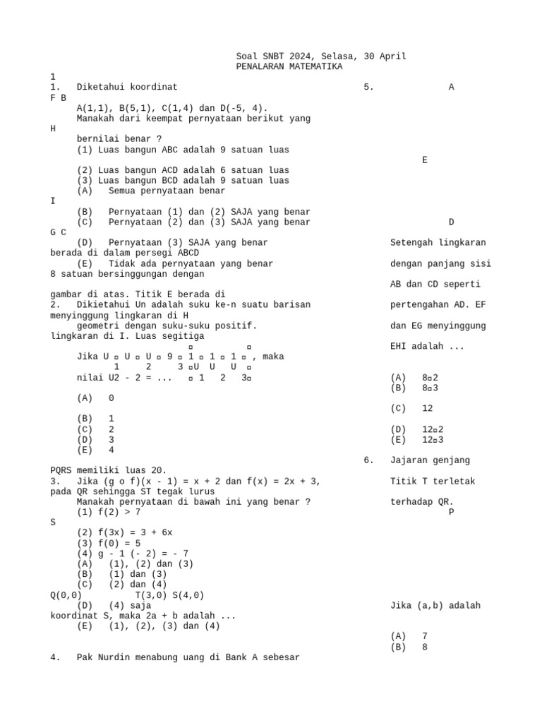 729393625-SOAL-ASLI-UTBK-SNBT-2024-PK-dan-PM-1 | PDF