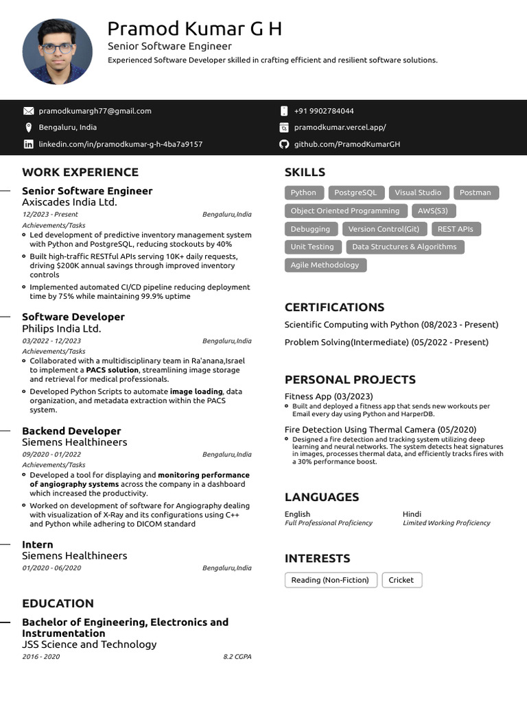 Pramod Resume Backend Engineer | PDF | Software | Information Technology