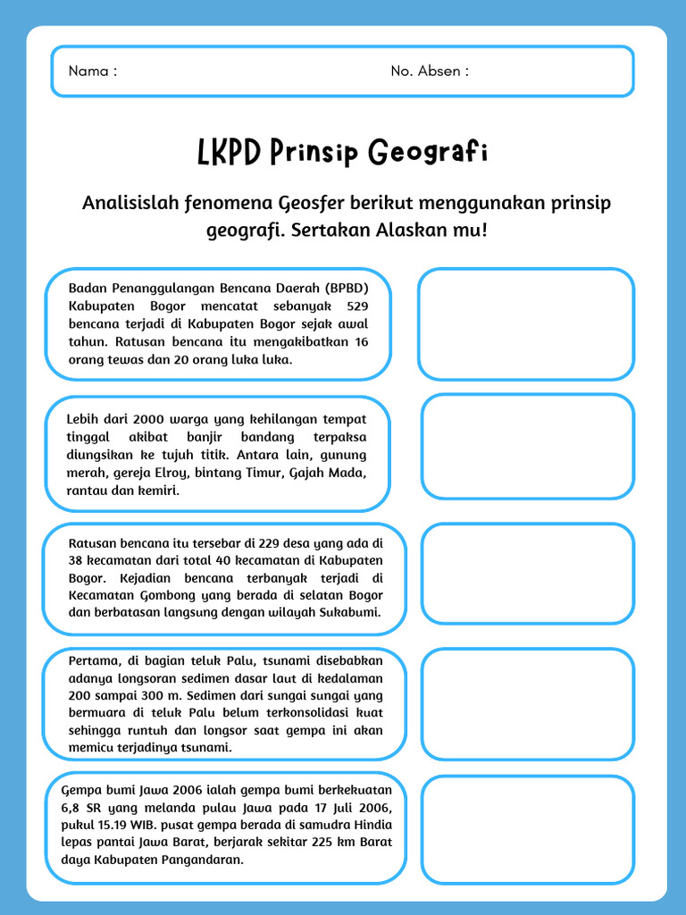 LKPD Prinsip Geografi: Analisislah Fenomena Geosfer Berikut Menggunakan Prinsip Geografi ...