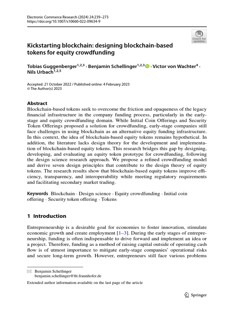 Kickstarting blockchain designing blockchain‑based | PDF | Stocks | Cryptocurrency
