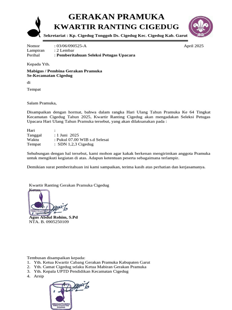 SURAT EDARAN SELEKSI PASBARA - Salin | PDF