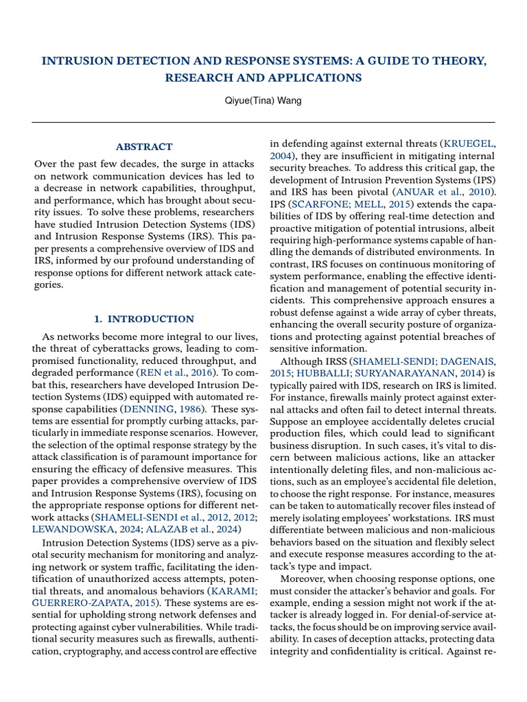 Intrusion Detection & Response Guide | PDF | Computer Security | Security