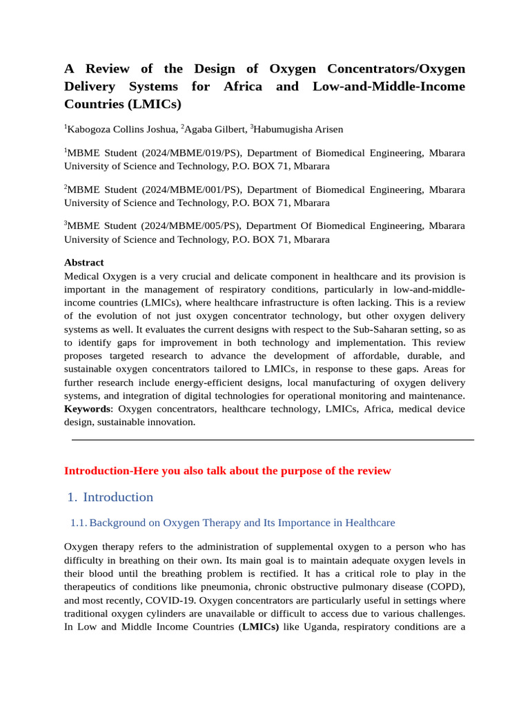 Review of The Innovative Design of Oxygen Concentrators: Oxygen ...
