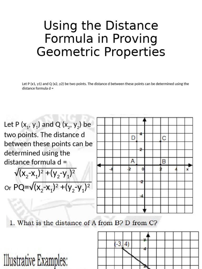 Using The Distance Formula in Proving Geometric Properties Autosaved | PDF