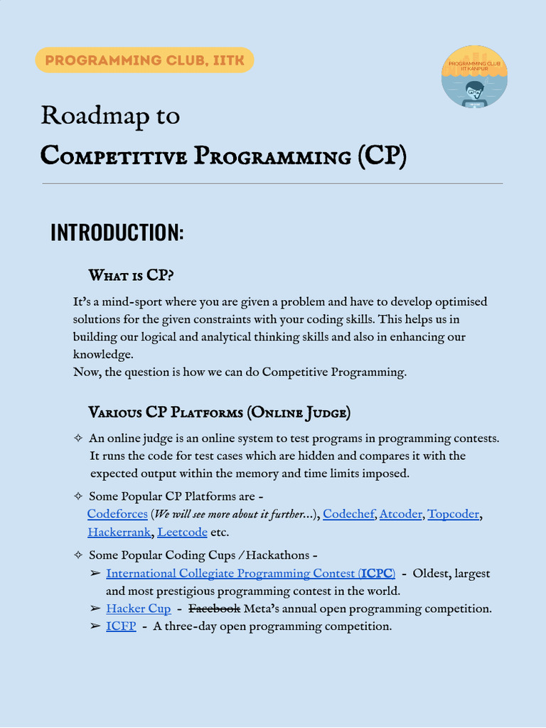 CP Roadmap - Google Docs | PDF | C++ | Pointer (Computer Programming)