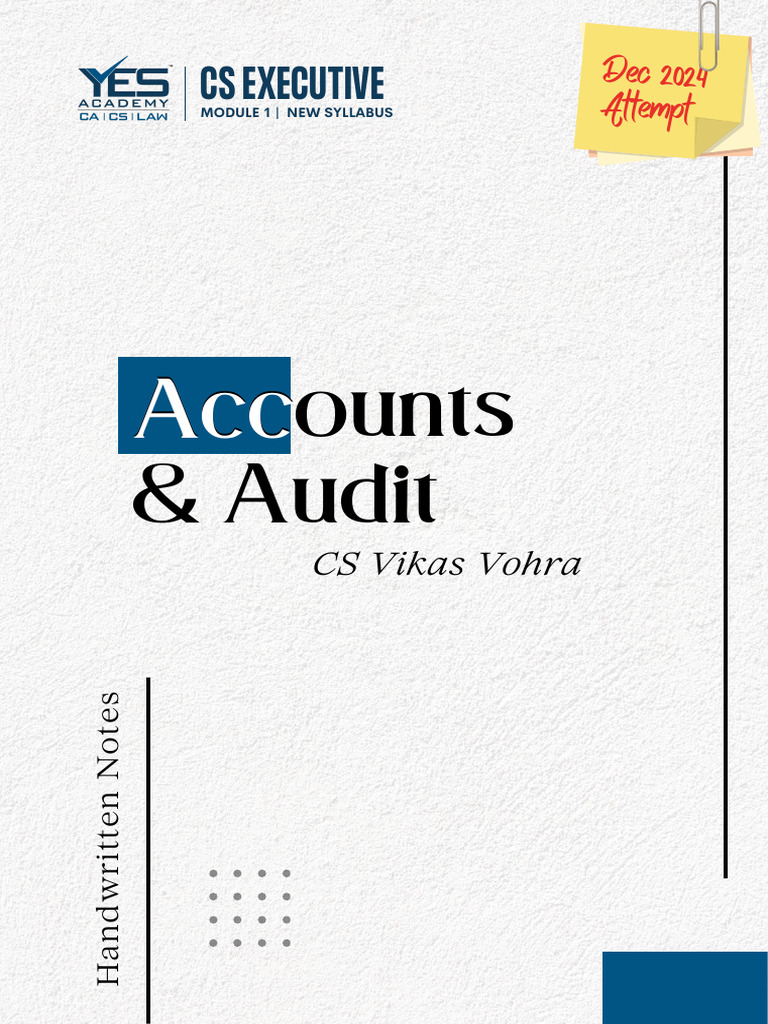 Accs & Auditors Notes | PDF