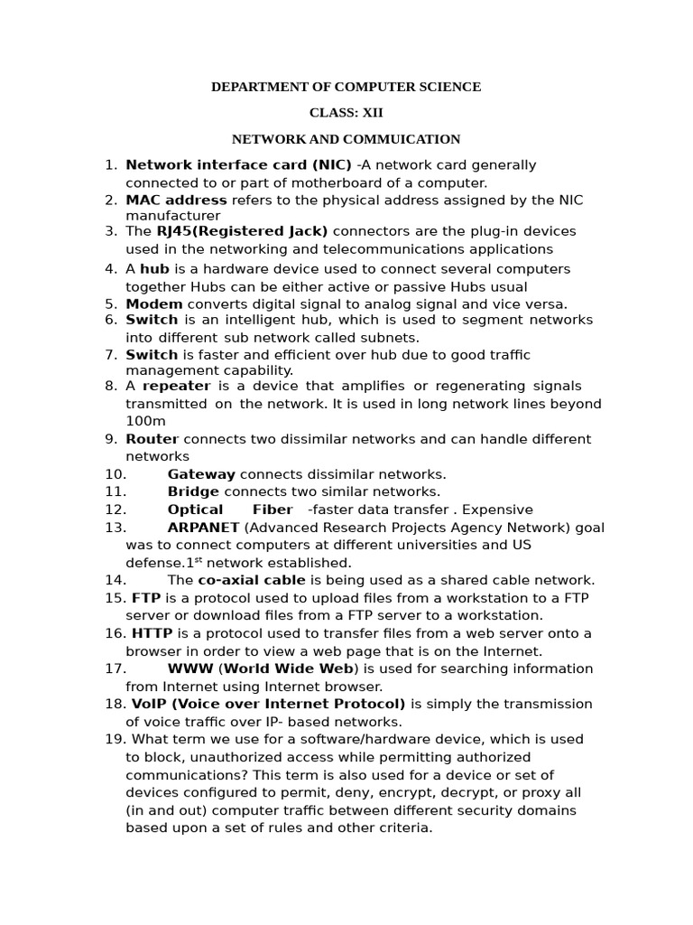 Network and Communication | PDF | Computer Network | World Wide Web