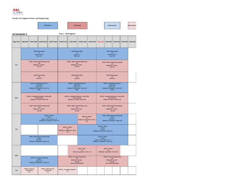 LEVEL 1 Timetable Spring 2024 | PDF | Science | Mathematics