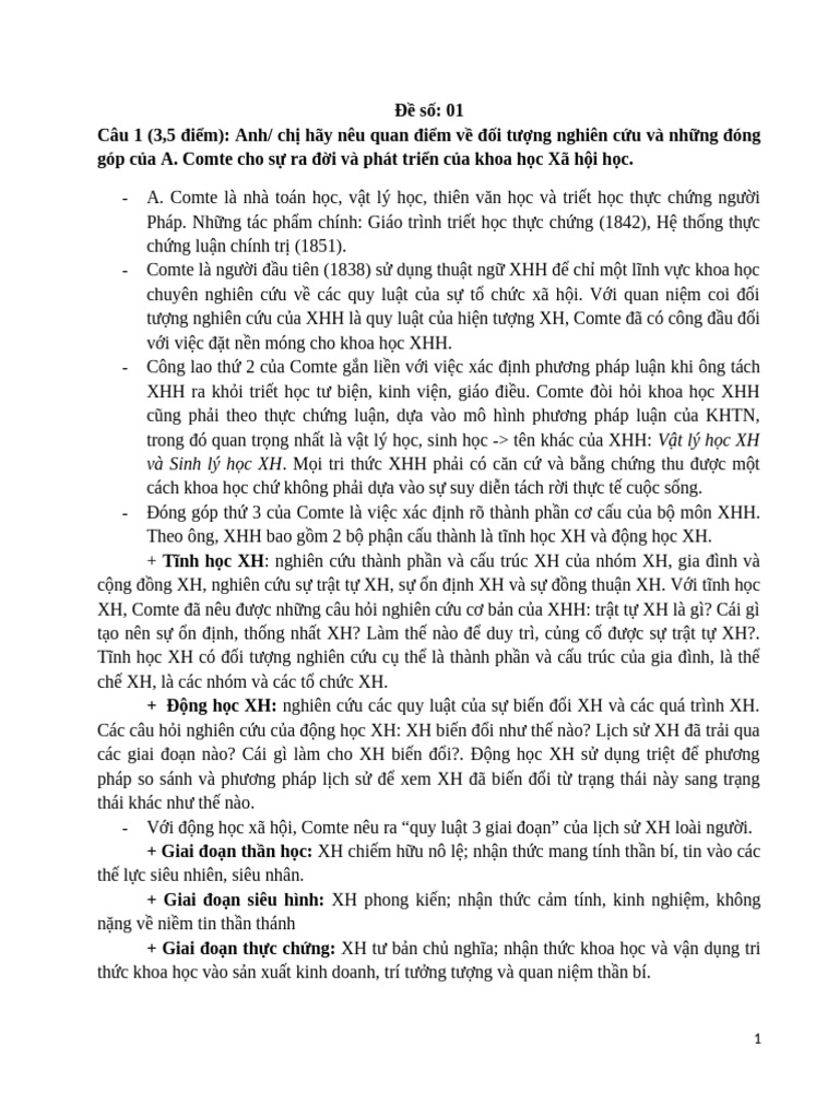 02052024 - Đề XHH đại cương - 2024 | PDF