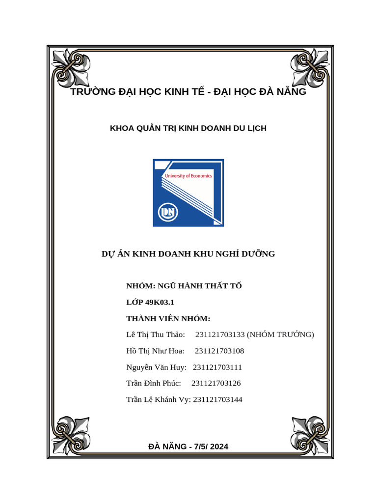 DỰ ÁN KINH DOANH KHU NGHỈ DƯỠNG | PDF