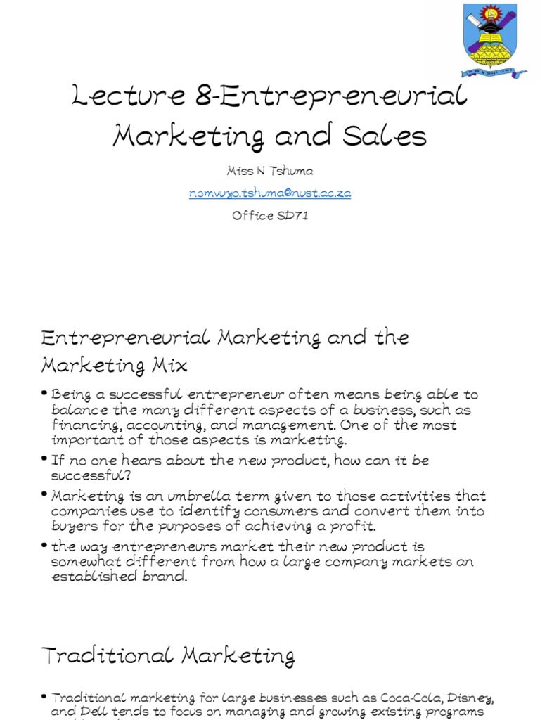 Entrepreneurial Marketing & Sales | PDF | Pricing | Marketing