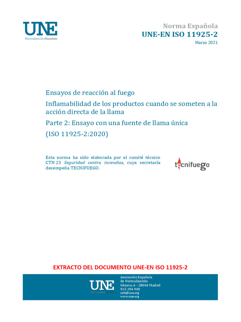 (Ex) Une-En Iso 11925-2 2021 | PDF