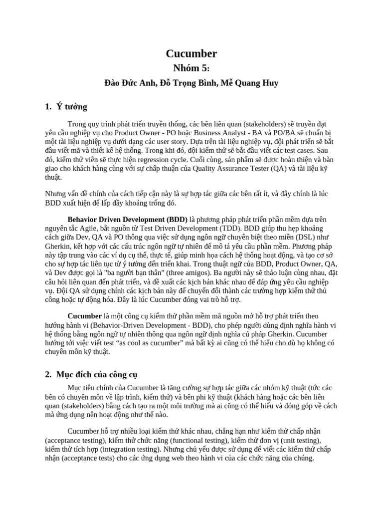 Cucumber Report | PDF