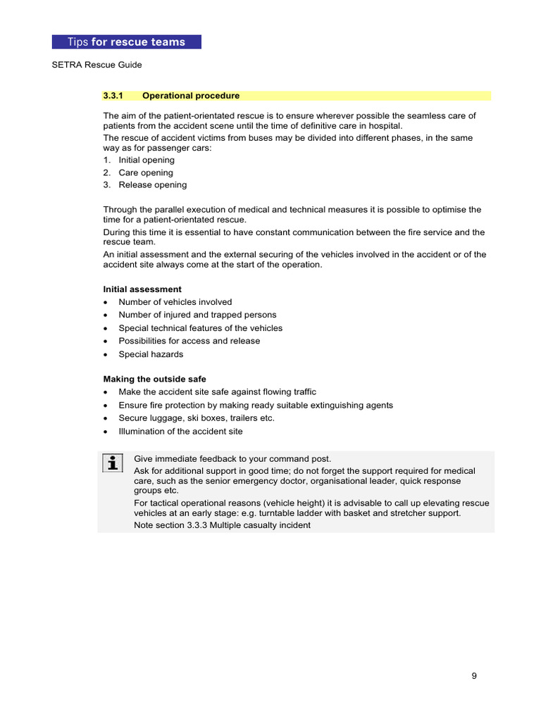 SETRA Resque Guide - Cut - Split - 10 | PDF