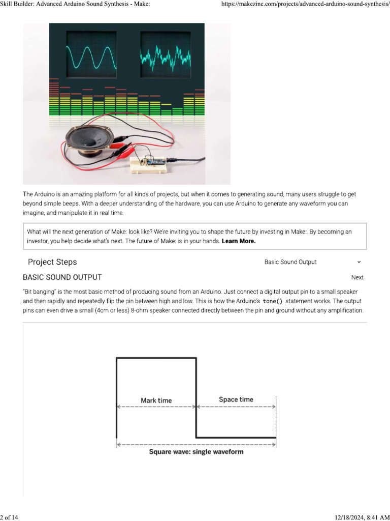 Extracted Pages From Skill Builder - Advanced Arduino Sound Synthesis ...