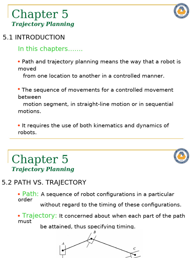 Chapter 5 - Trajectory Planning | PDF | Acceleration | Polynomial