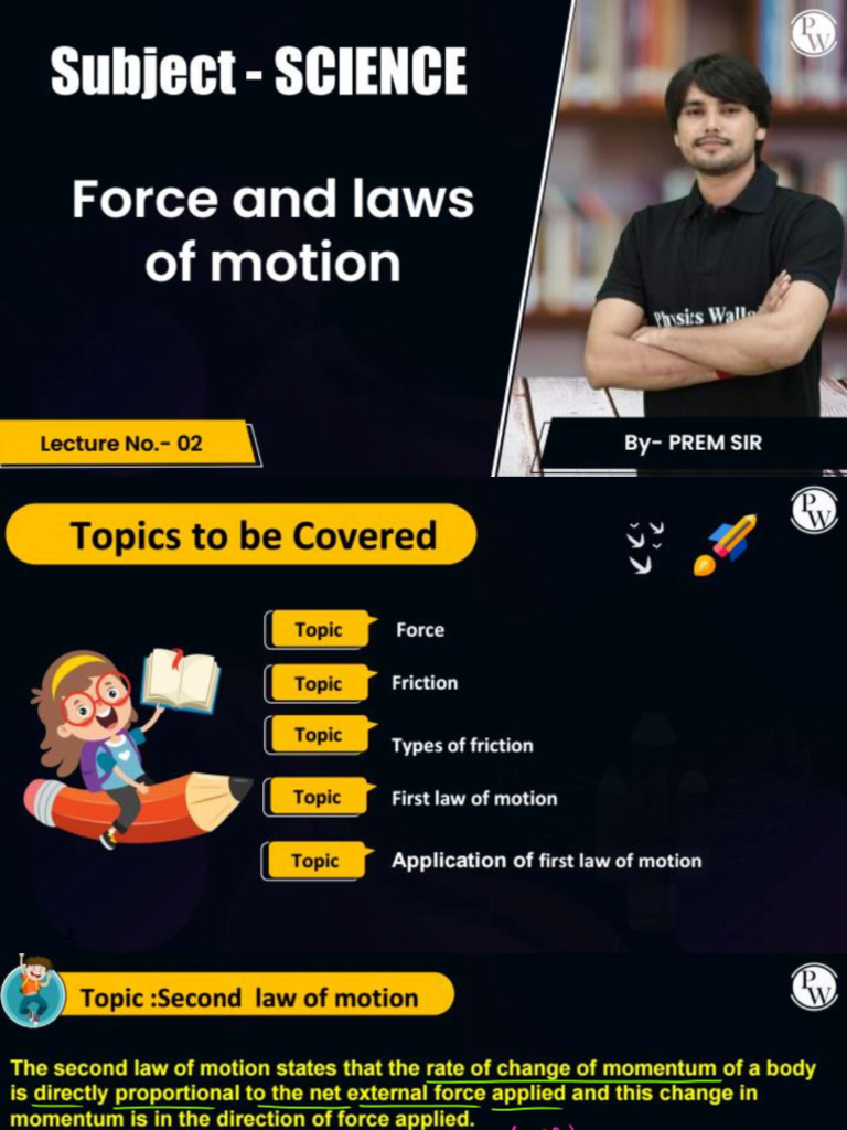 Force & Laws of Motion 02 _ Class Notes | PDF