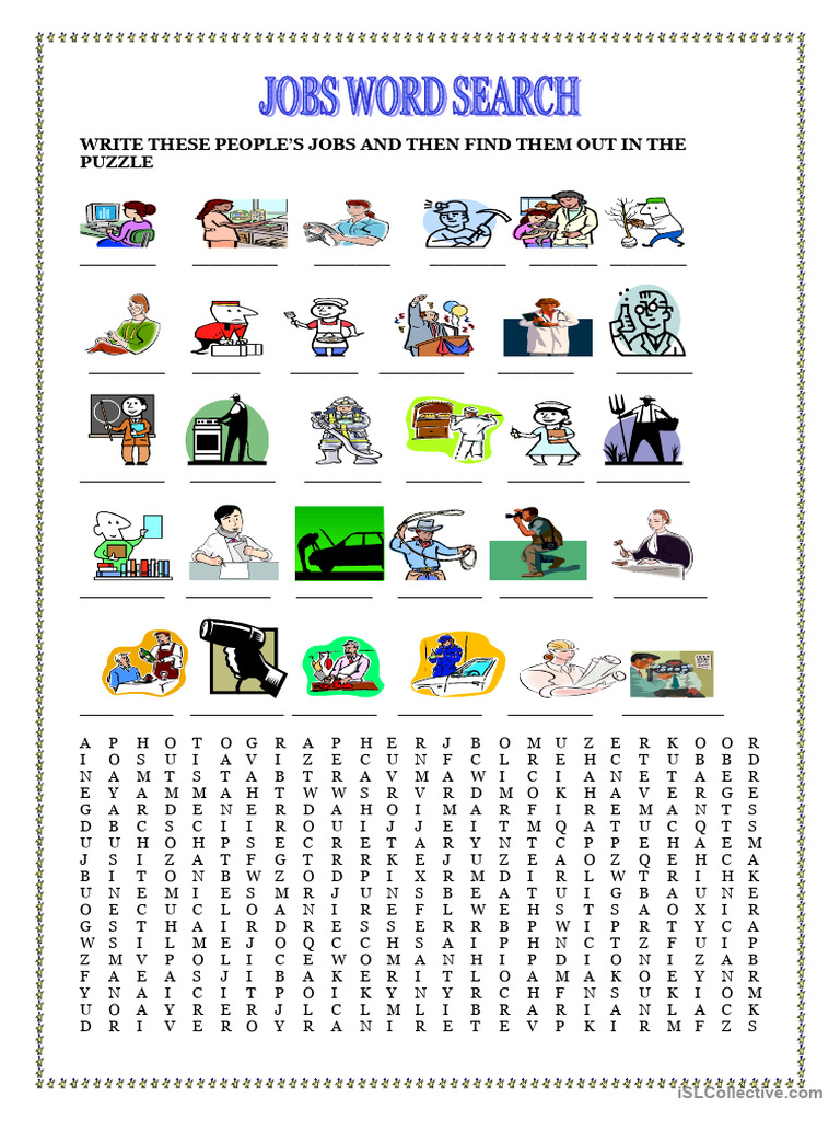 Jobs Wordsearch | PDF