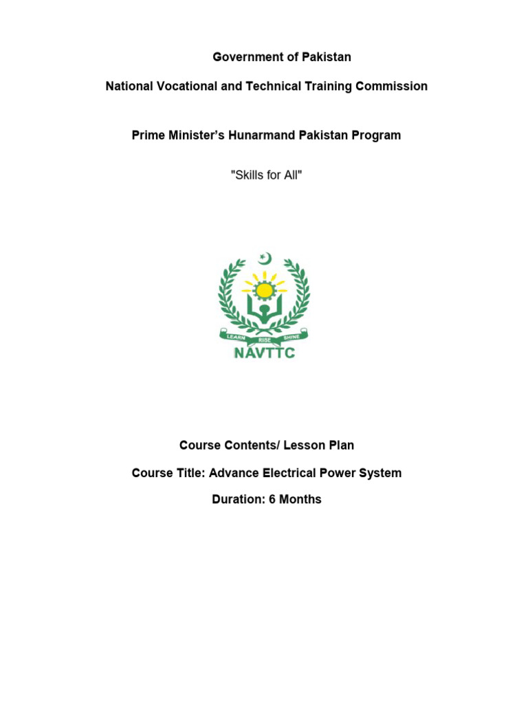 Advance Electrical Power System Course | PDF | Electric Power ...