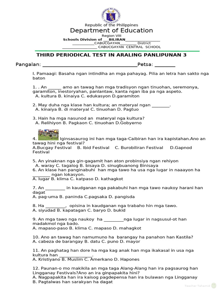 Q3 Ap Third Periodical Test | PDF