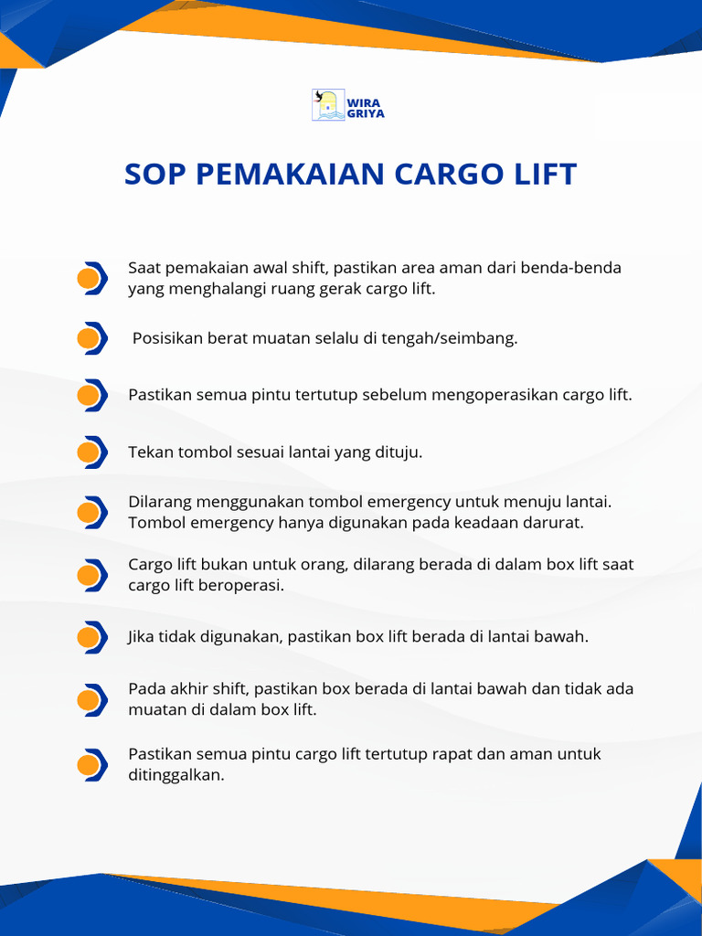 SOP Pemakaian Cargo Lift | PDF