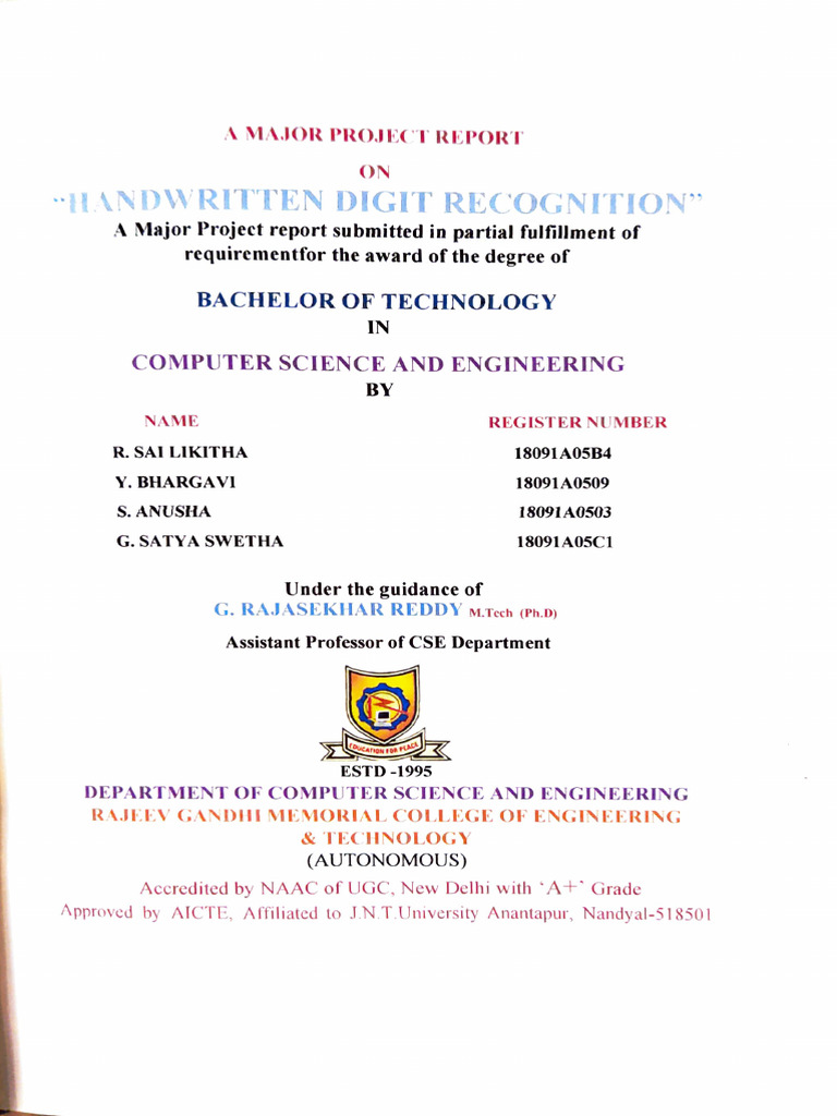2021 22 CSE Handwritten Digit Recognition 4 | PDF | Artificial Neural ...