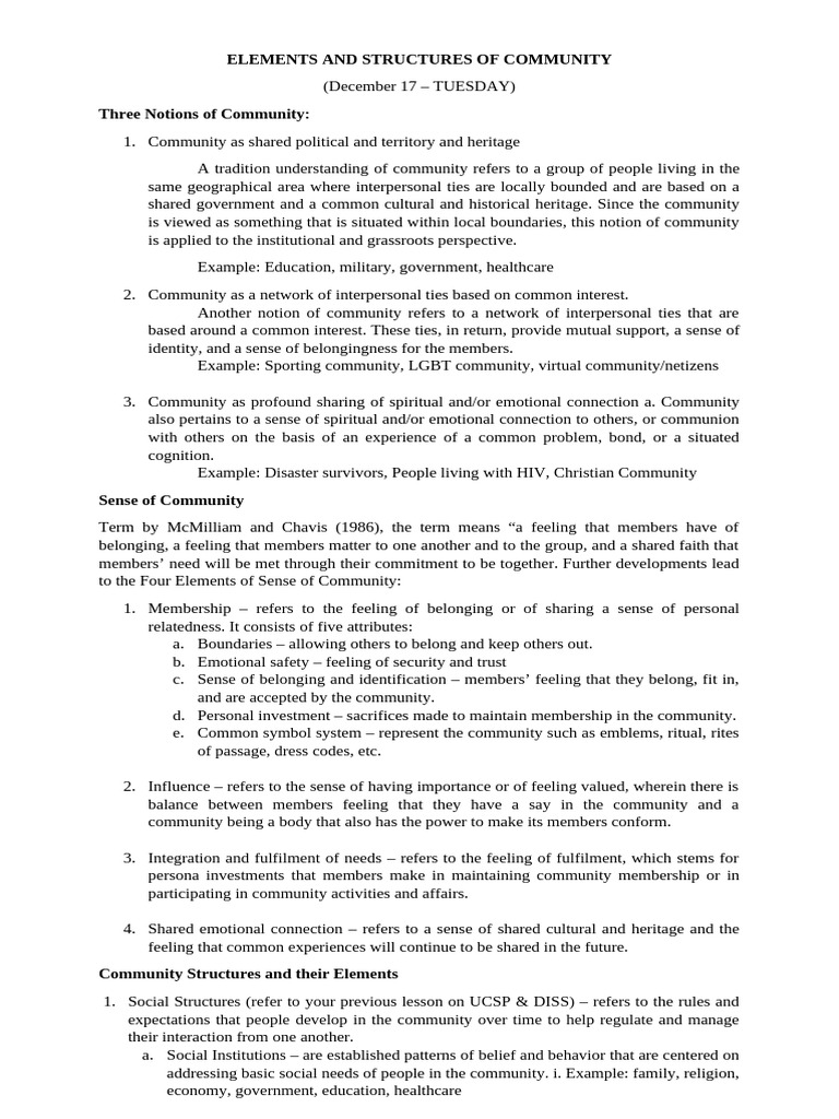 COMMUNITY ENGAGEMENT - 3RD WEEK - dECEMBER | PDF | Community | Rituals