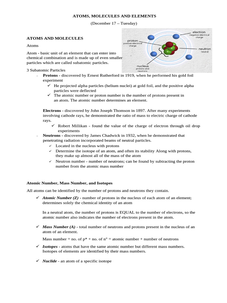 PHYSICAL SCIENCE - 3RD WEEK - dECEMBER | PDF | Atoms | Proton