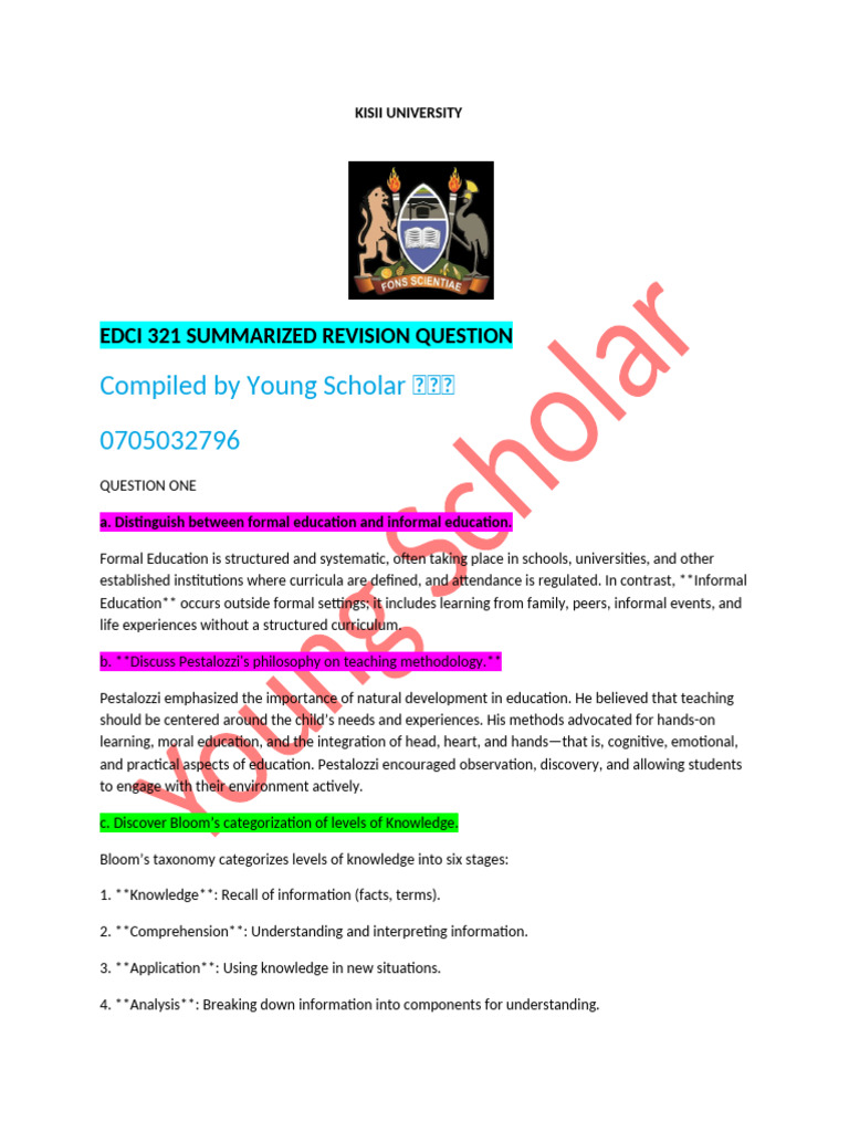 Edci 321 Final Touches Revision Copy (Young Scholar) - Translated | PDF ...