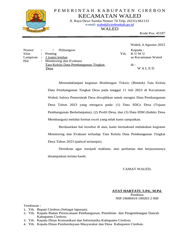 Monitoring Data Pembangunan Desa Waled | PDF