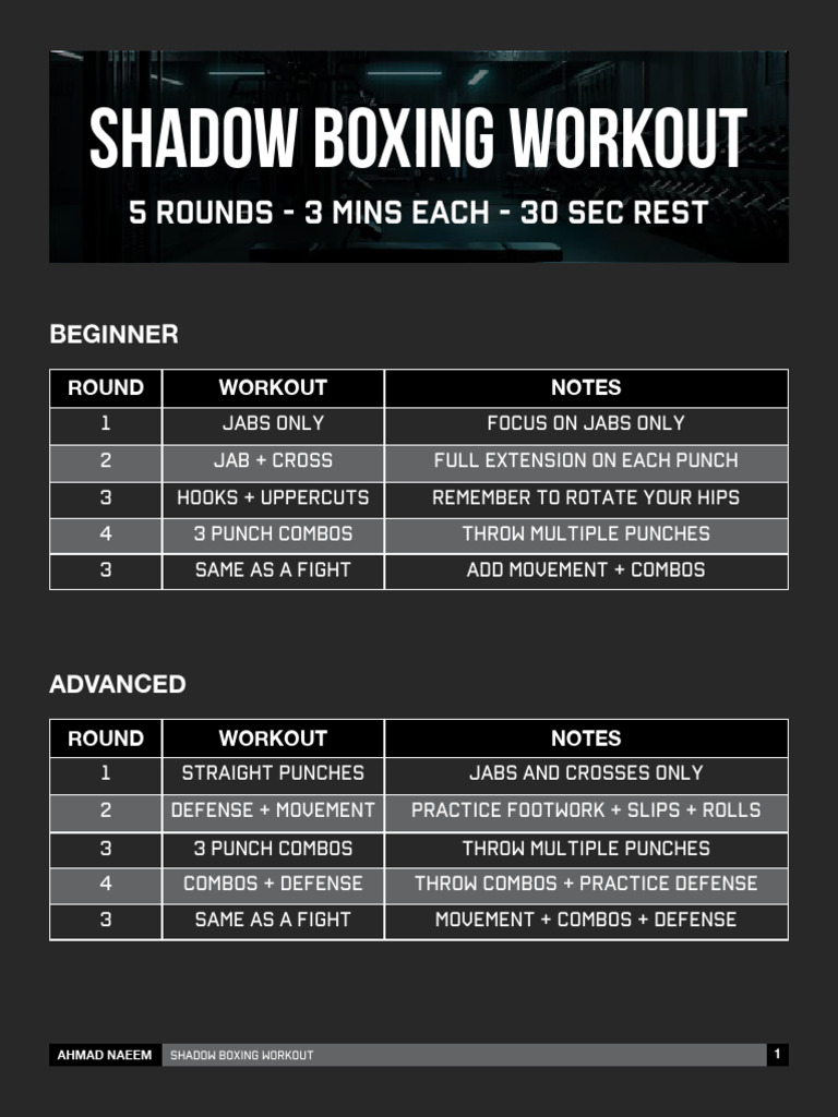 Boxing Workout Routines | PDF