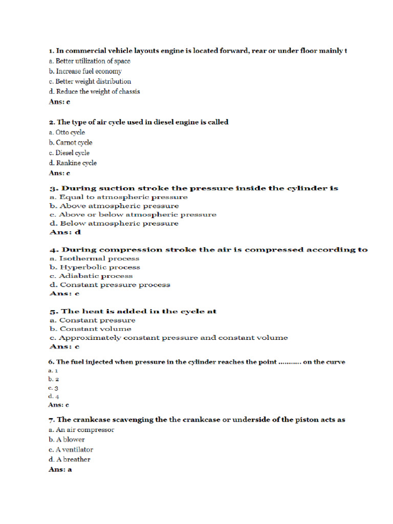 Automotive Question and Answer | PDF