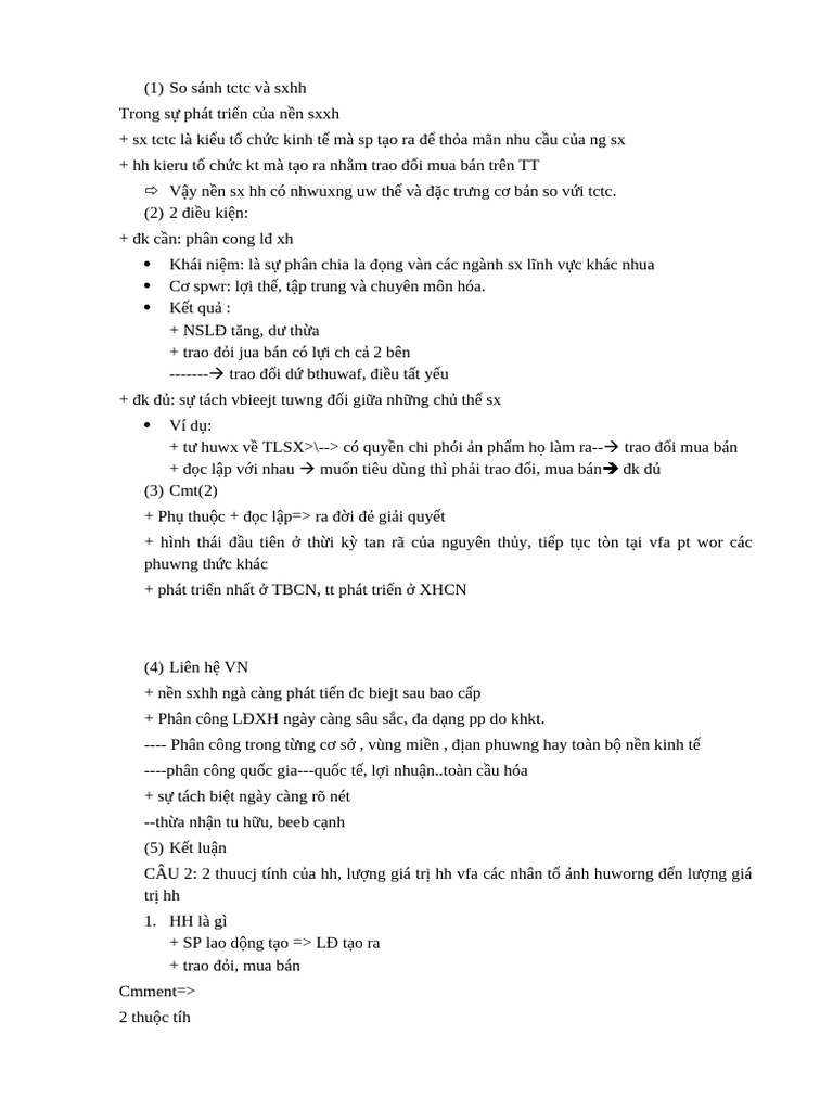 NOTE ĐỀ CƯƠNG KTCT | PDF