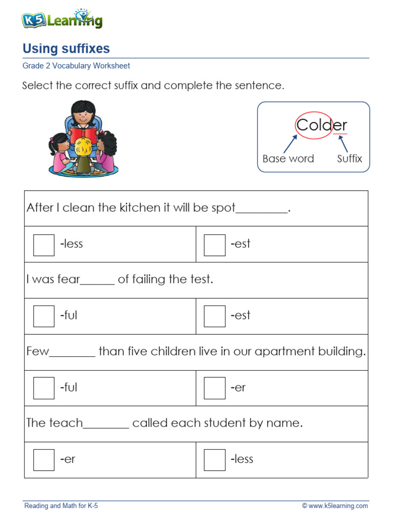 Grade 2 Suffix Practice Worksheet | PDF