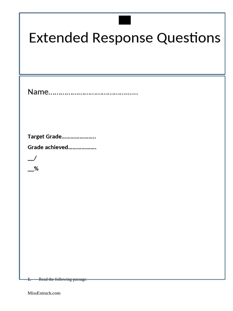 Extended Response Questions | PDF | Cell (Biology) | Rna