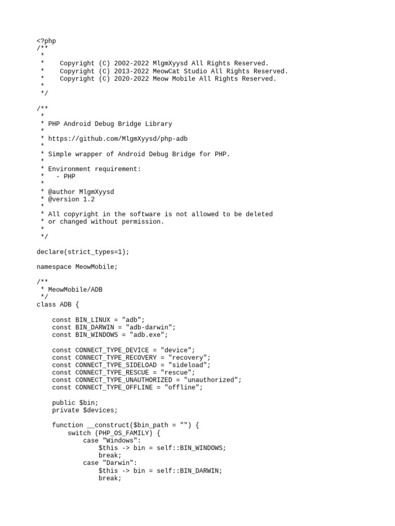 adb.php | PDF | Computing | Computer Programming adb.php | PDF | Computing | Computer Programming