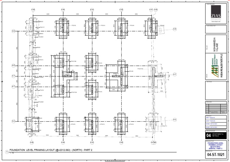 Foundation Level Framing Layout Plan | PDF