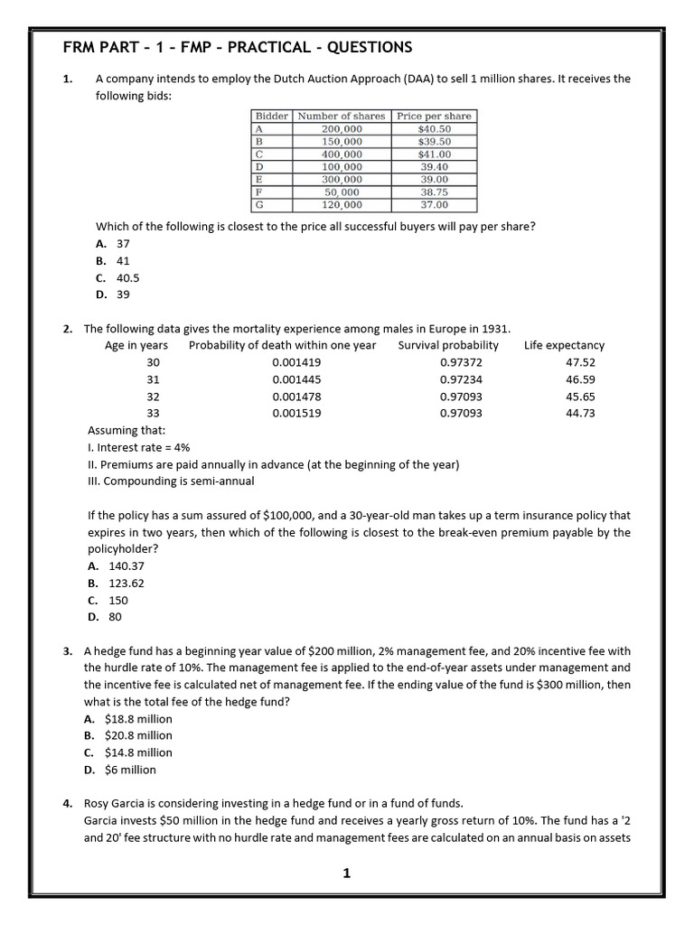 Fmp - Practical - Question | PDF | Bonds (Finance) | Futures Contract