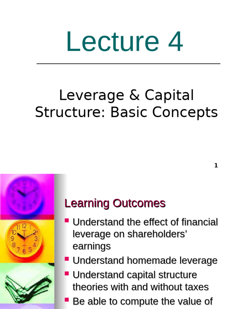 FIN3004 2024 Lecture04 | PDF | Capital Structure | Corporations