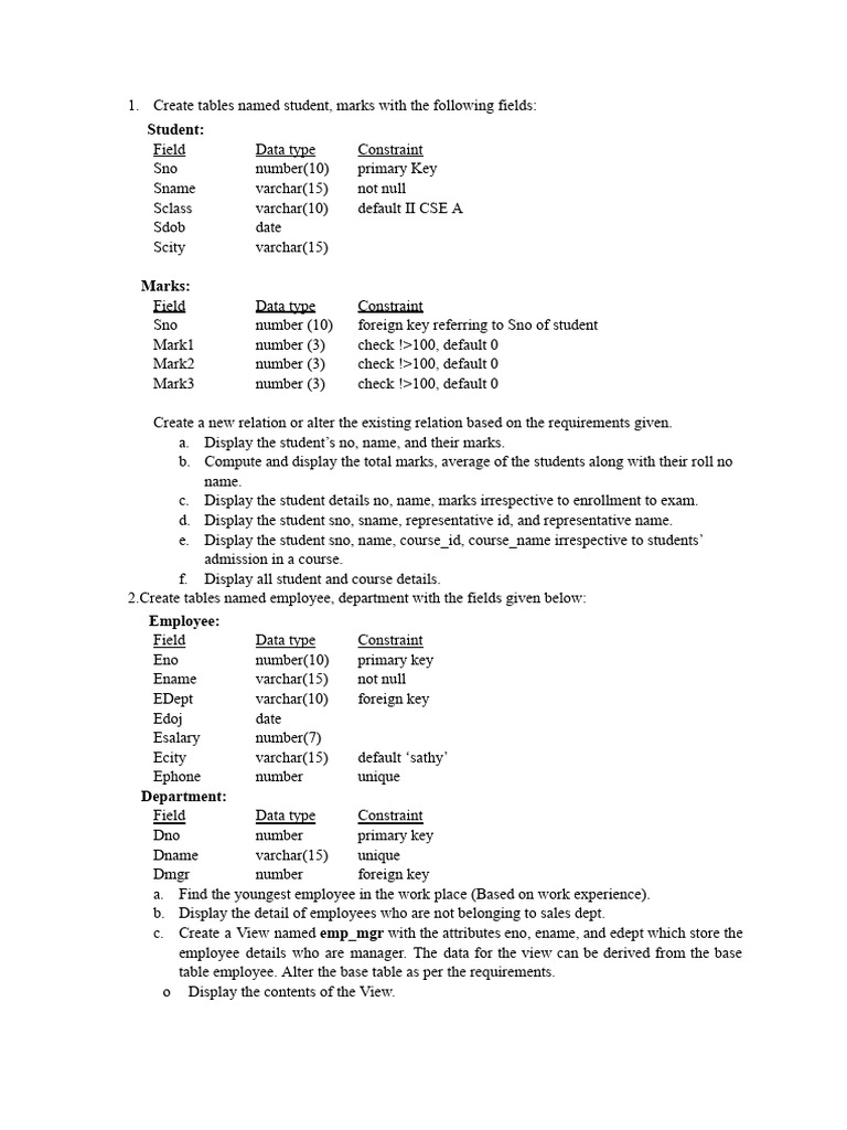 Sample Questions MidSem DBMS | PDF | Data Management Software | Computer Data