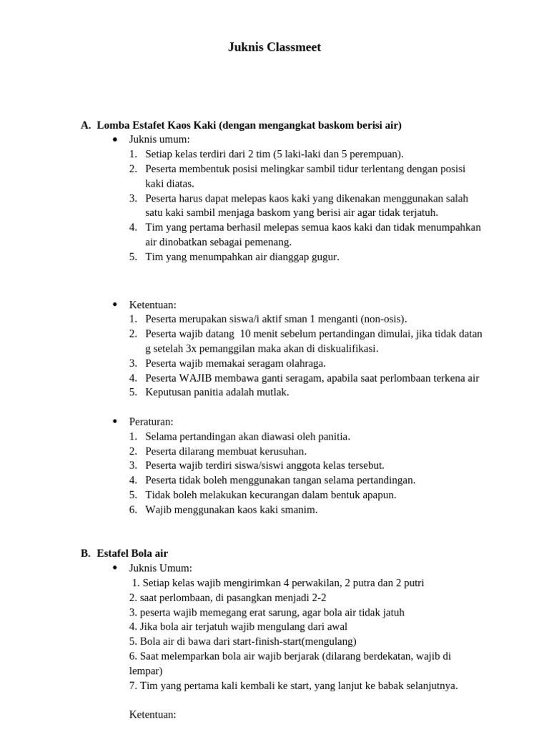 Juknis classmeet-2024 | PDF