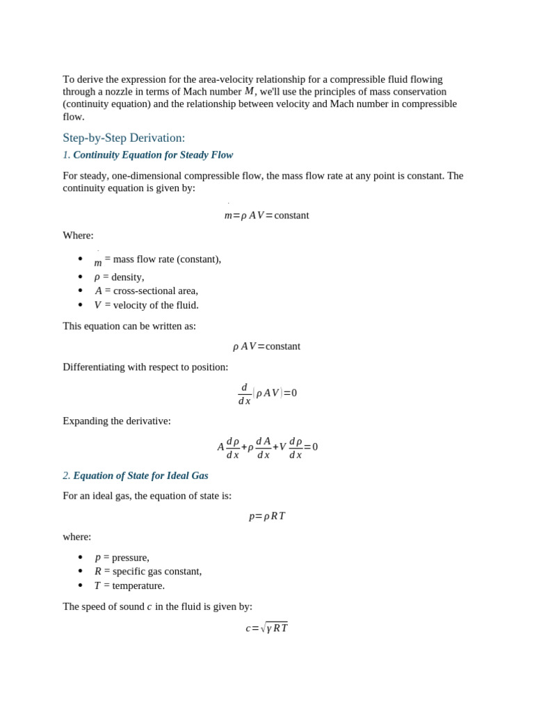 To_derive_the | PDF | Mach Number | Compressible Flow