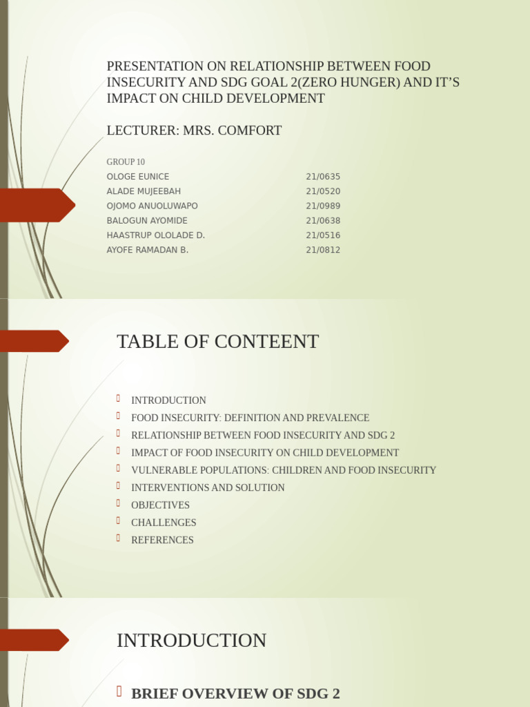 Food Insecurity's Impact on Child Development | PDF | Food Security ...