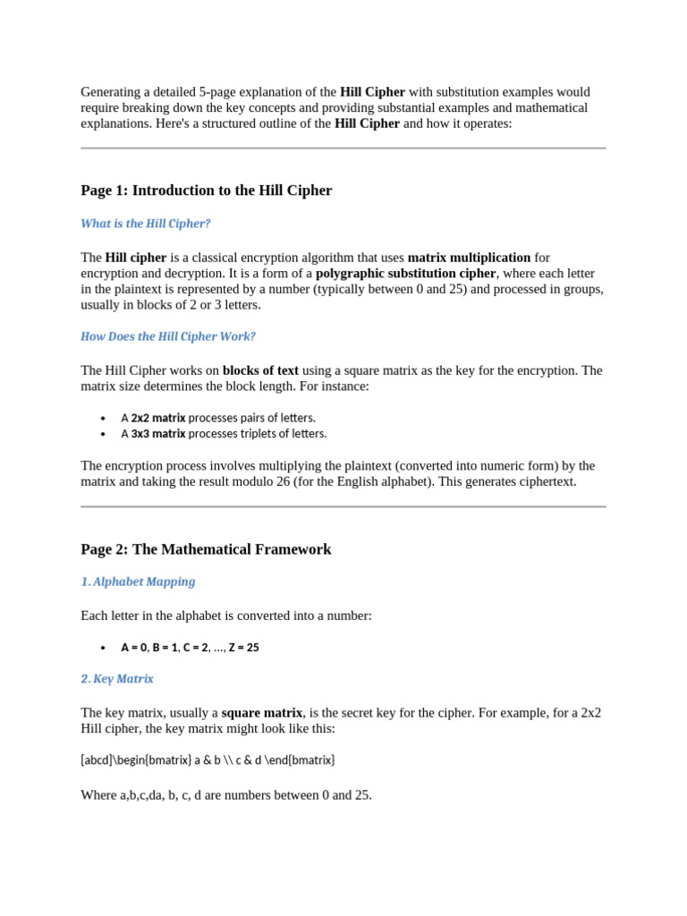 Hill | PDF | Cipher | Encryption