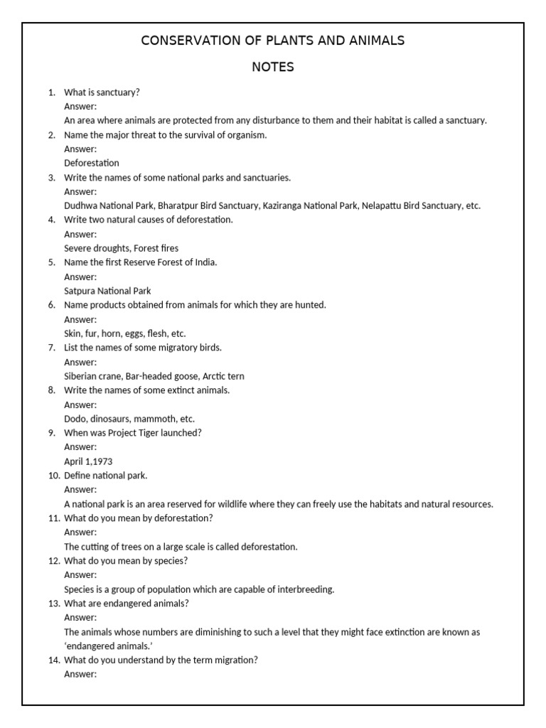 Biodiversity Practice Questions | PDF | Deforestation | Conservation ...