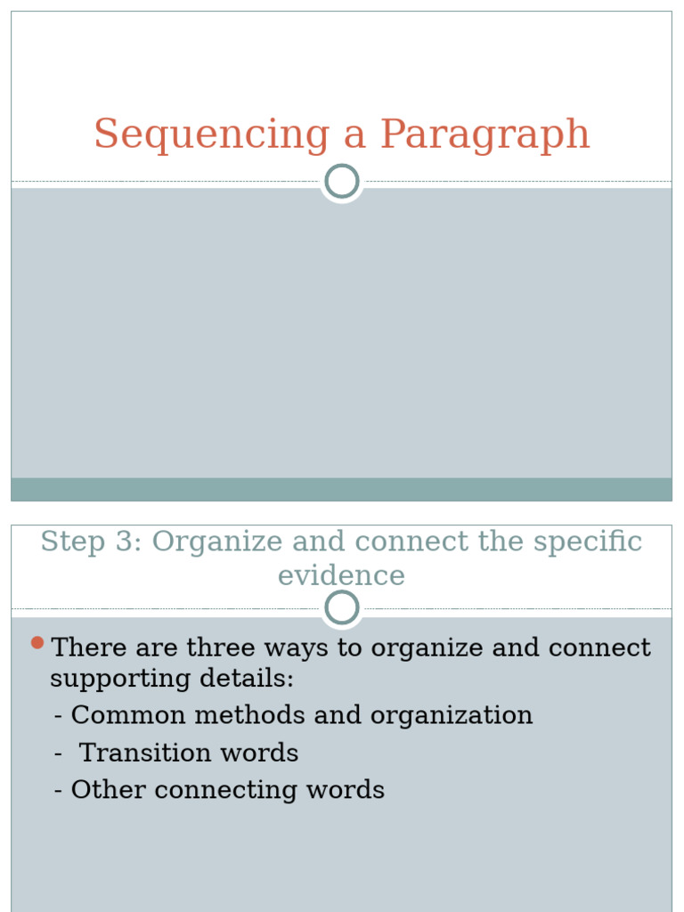 Lecture-03 (Sequencing A Paragraph) | PDF