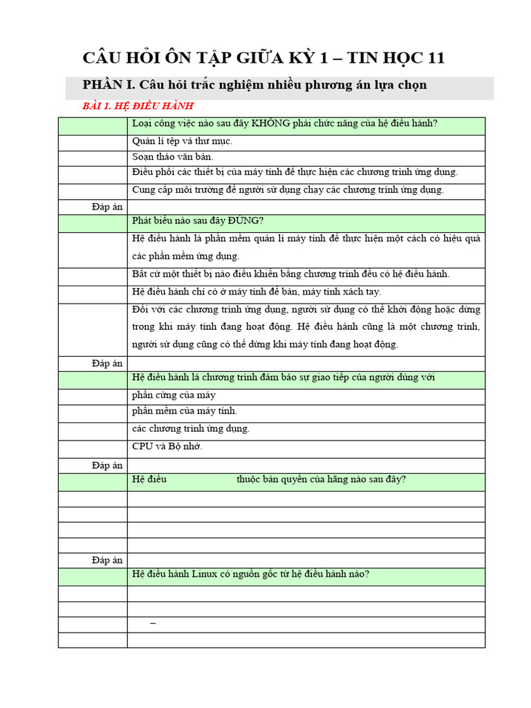 11.2. TN 11 ĐỀ CƯƠNG HS-GK1 | PDF