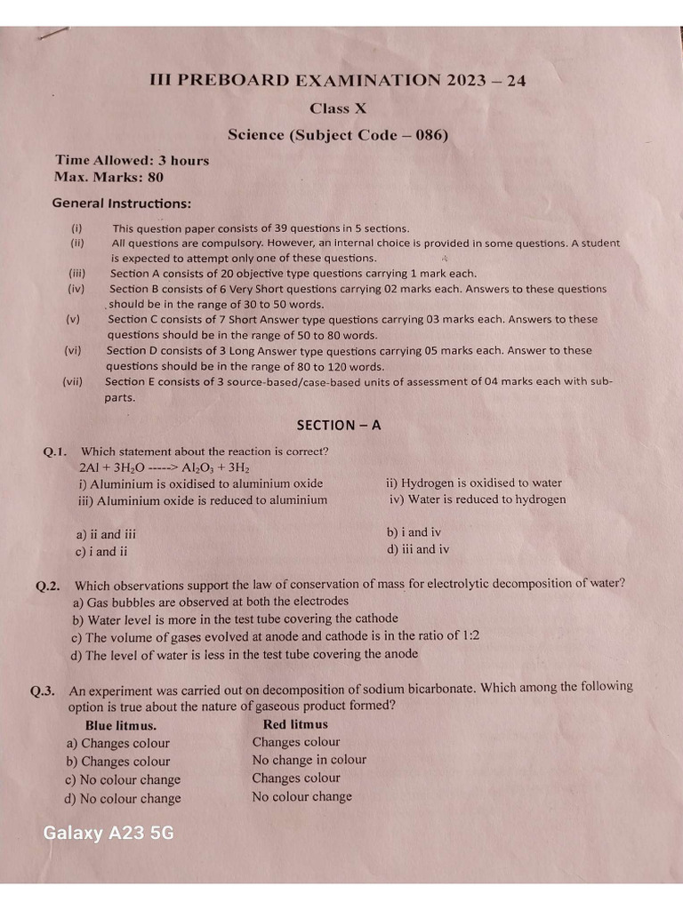 Science Preboard 3 | PDF